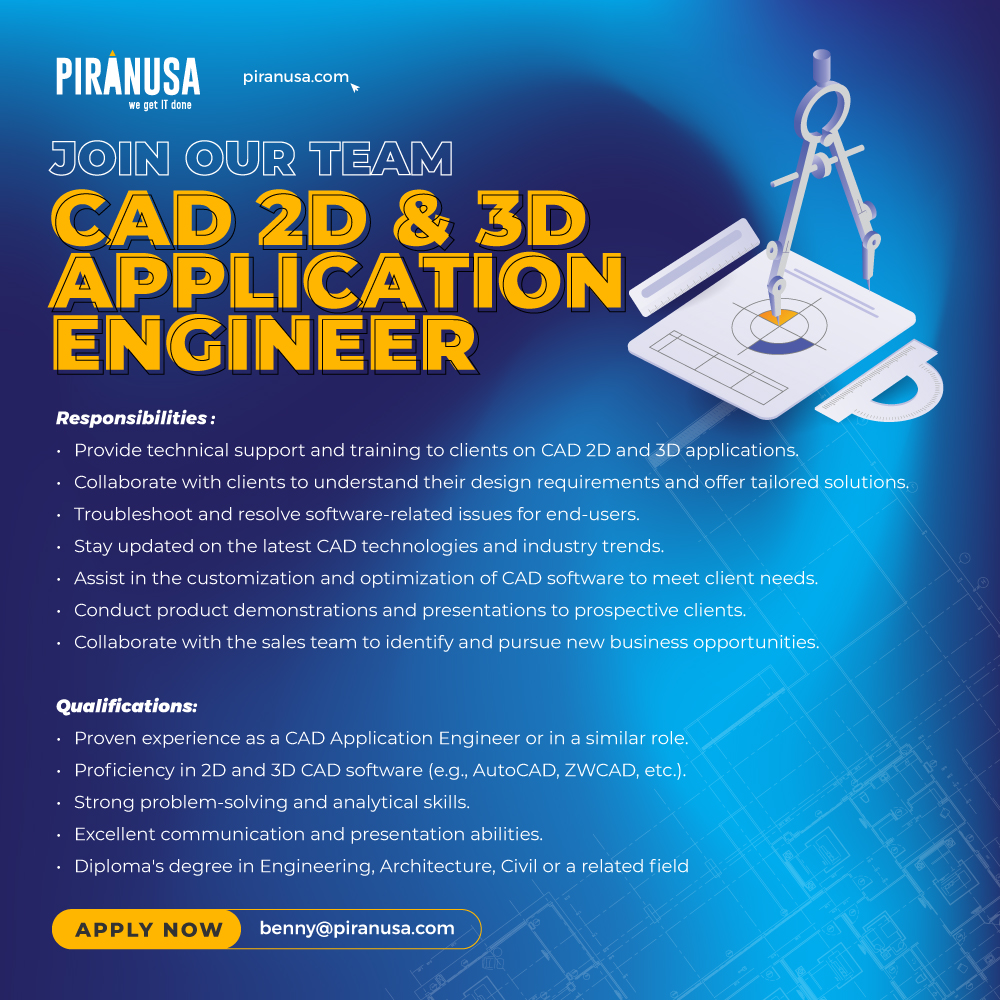 Jobs Vagancy CAD 2D & 3D Application Engineer - PT. Piranti Nusantara ...